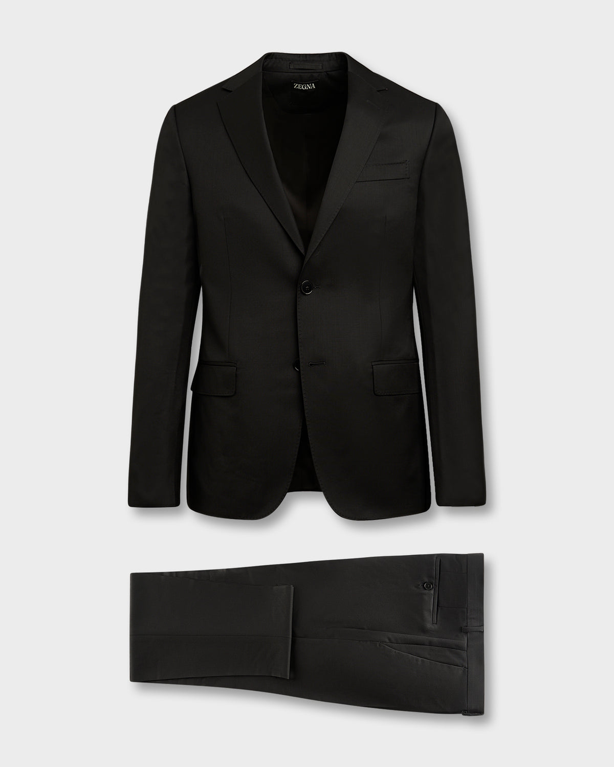 Zegna Black Wool Mohair Slim Cut Suit– Parker & Co.