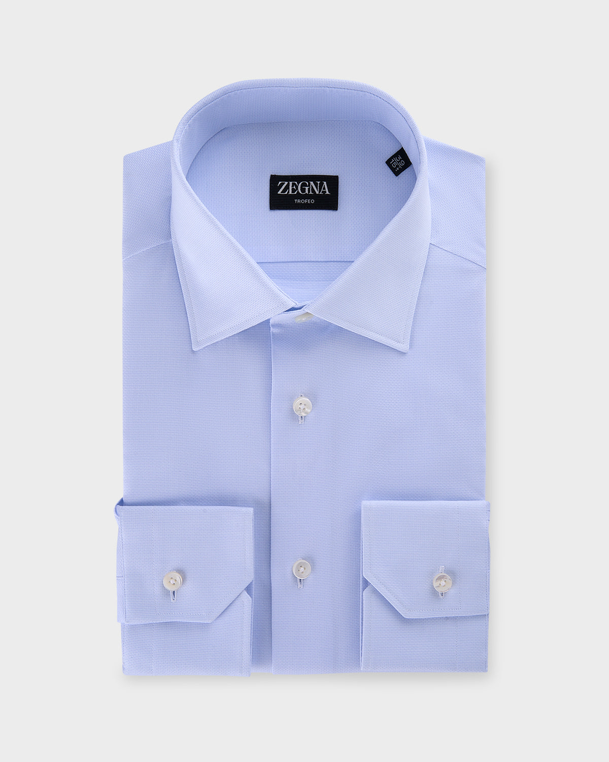 Zegna Light Blue Trofeo Cotton Microtexture Shirt– Parker & Co.