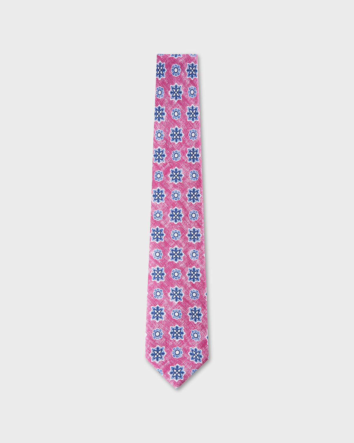 Kiton Pink With Blue And White Floral Pattern Tie– Parker & Co.