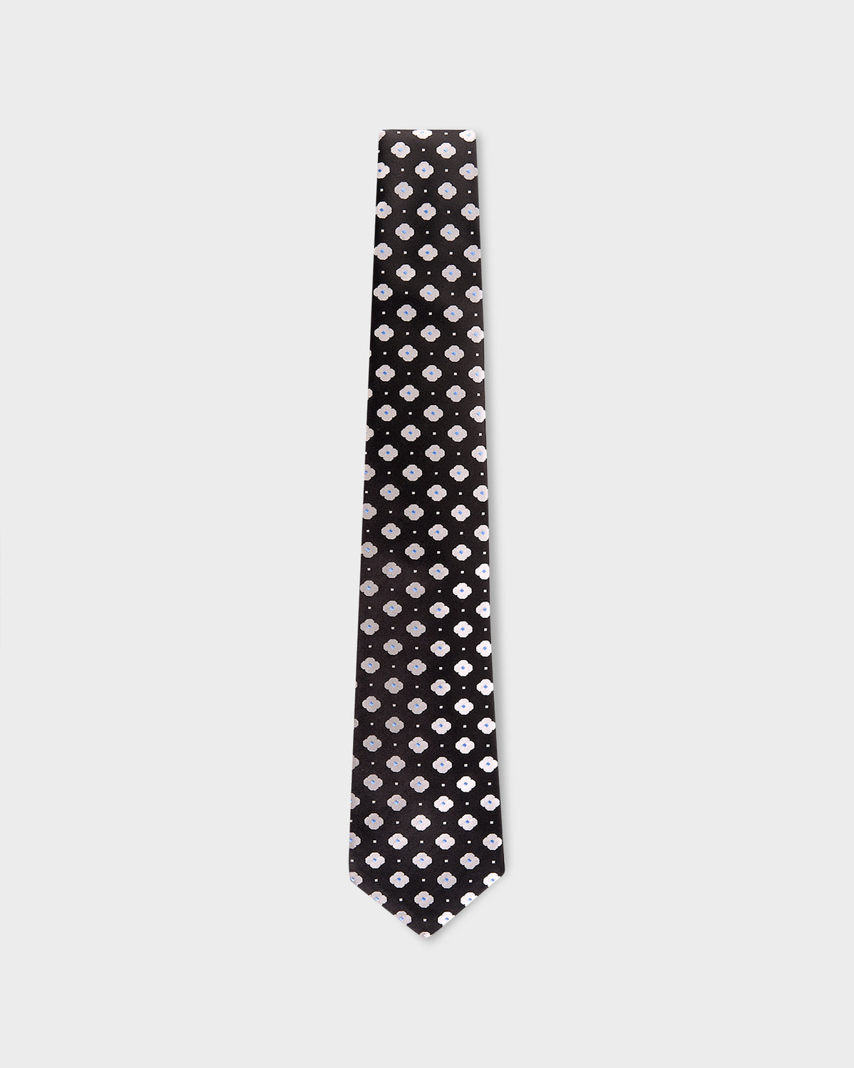 Kiton Black With Grey Floral Pattern Tie– Parker & Co.