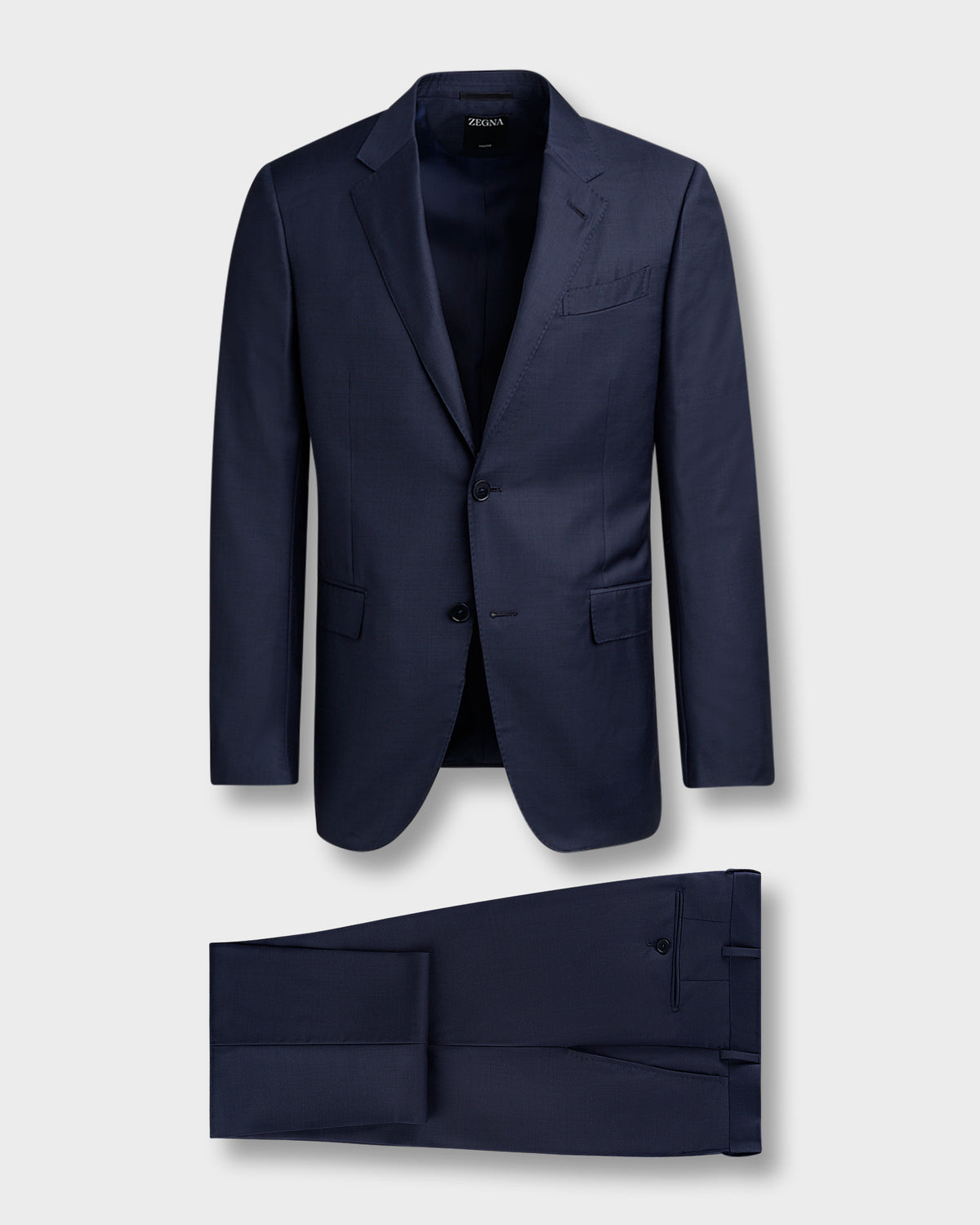 Zegna Navy Blue Nailhead Pattern Trofeo Wool Suit– Parker & Co.