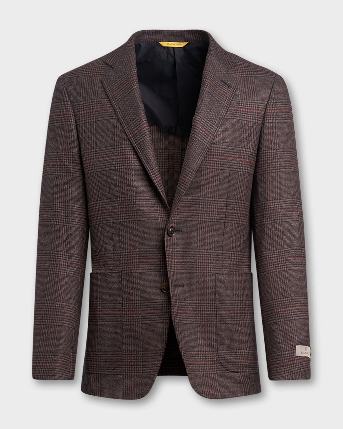 Canali Exclusive Burgundy Glen Check Wool Cashmere Kei Sports Jacket ...