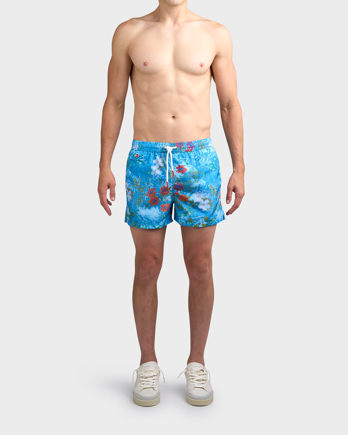Kiton Blue And Multicolour Pattern Swim Shorts– Parker & Co.