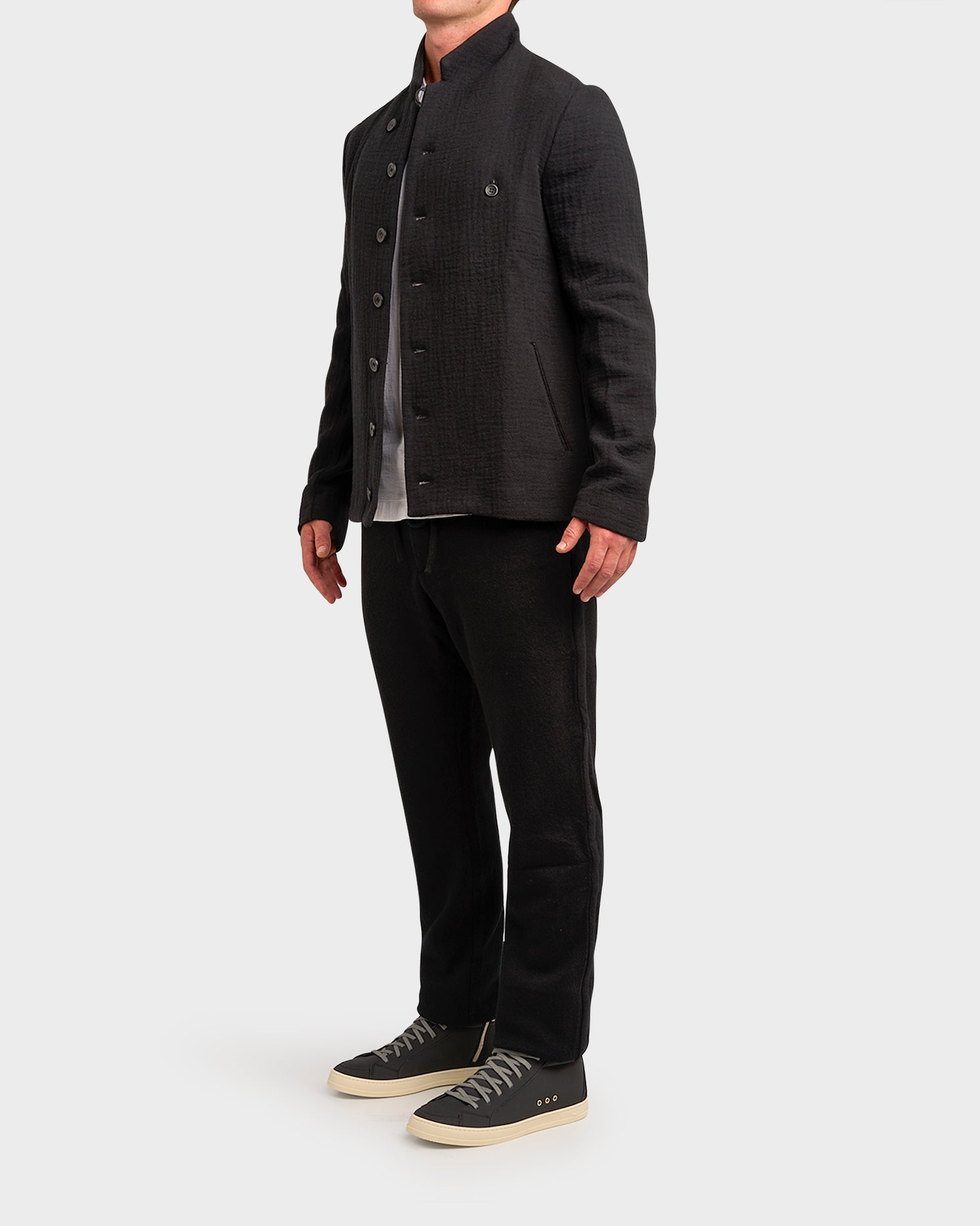 Hannes Roether Black Cotton Wool Unstructured Jacket– Parker & Co.