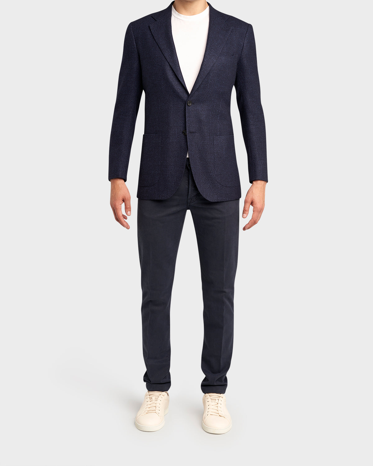 Kiton Navy Cavalry Twill Wool Silk Linen Sports Jacket– Parker & Co.